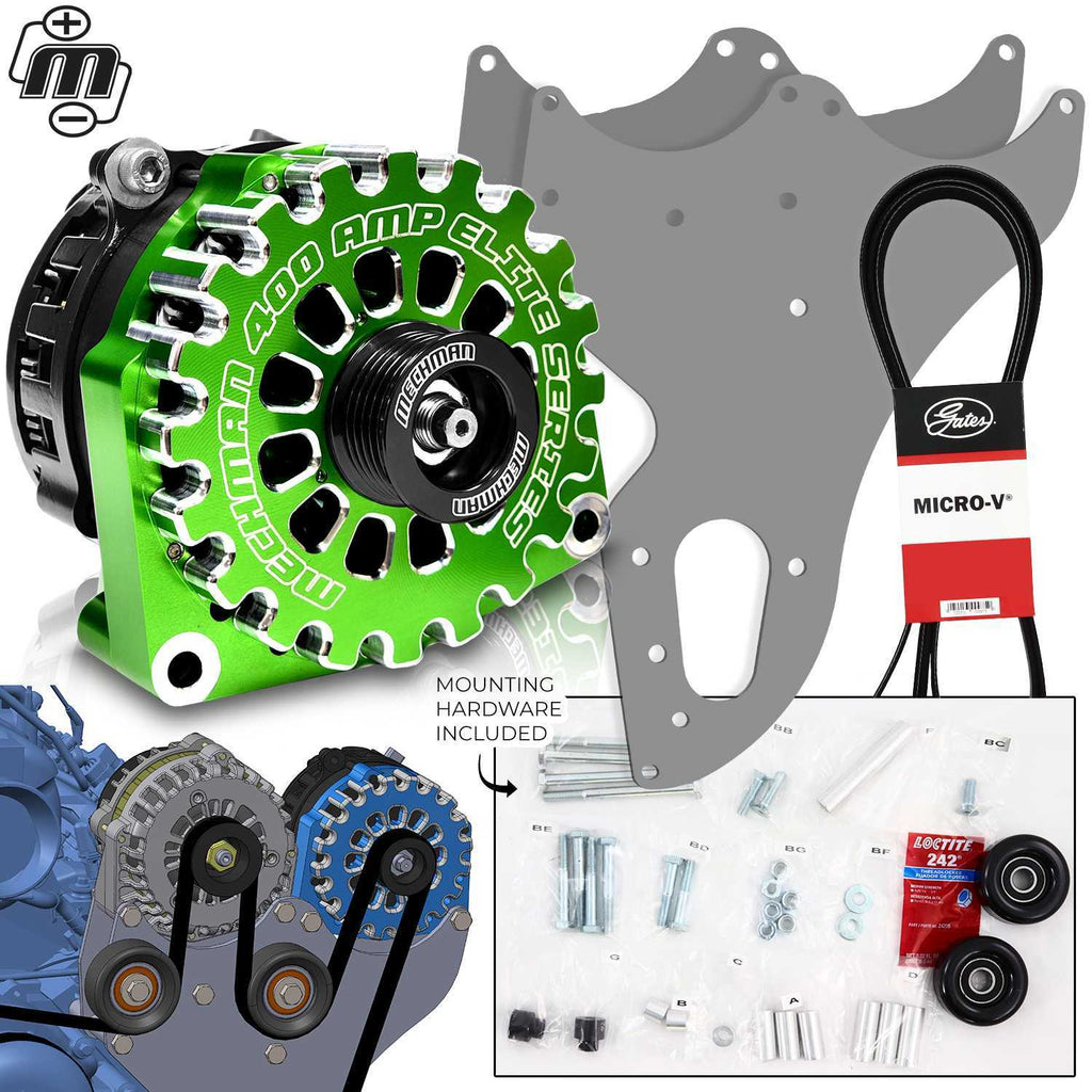 Mechman 400 Amp Green Dual Alternator Kit for 1999 - 2013 GM Trucks ...