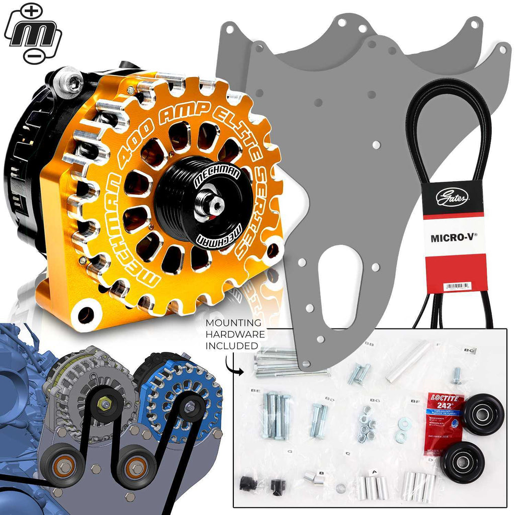 Mechman 400 Amp Orange Dual Alternator Kit for 1999 - 2013 GM Trucks ...
